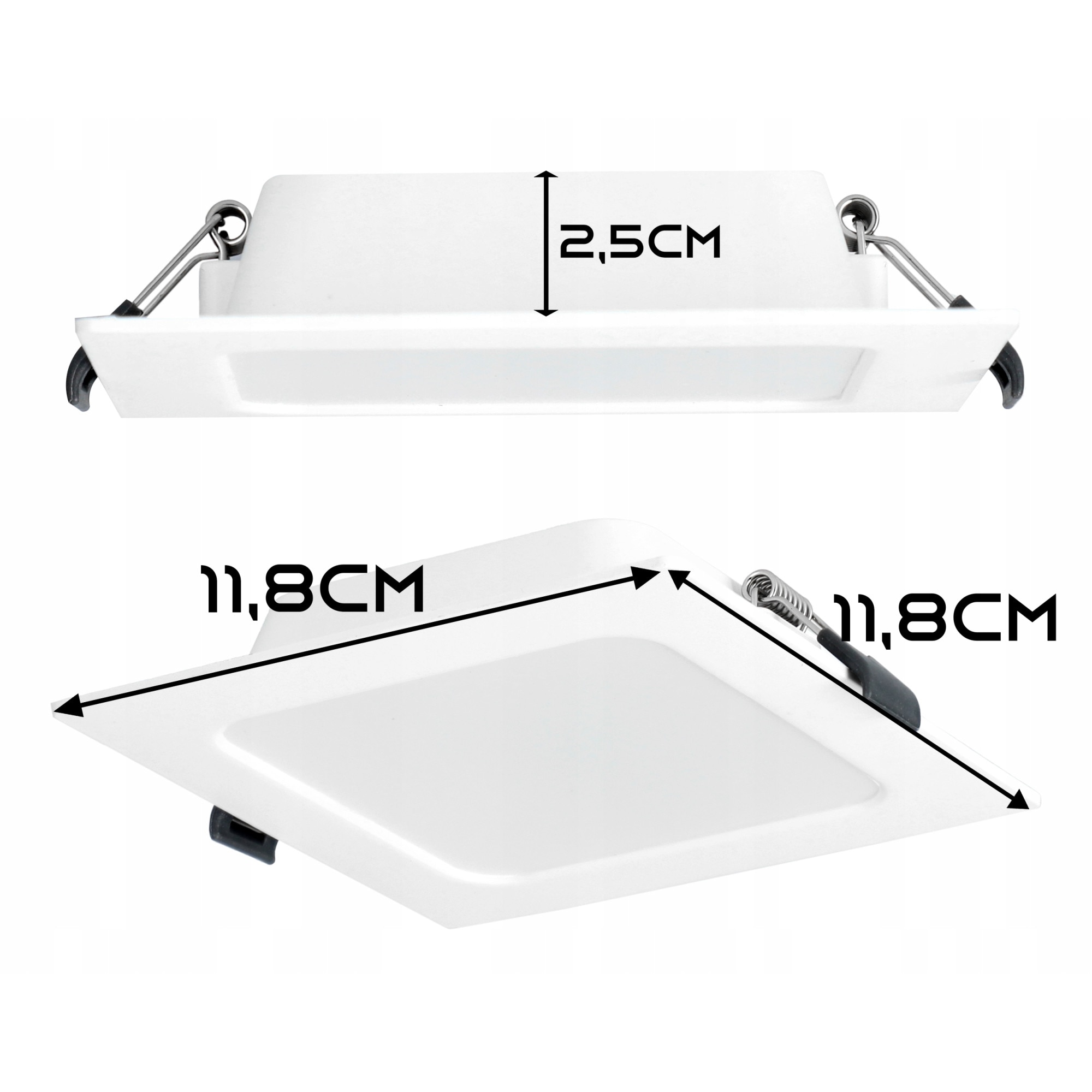 Lampa de tavan, panou LED, incastrat, tavan, 6W, forma patrata ...