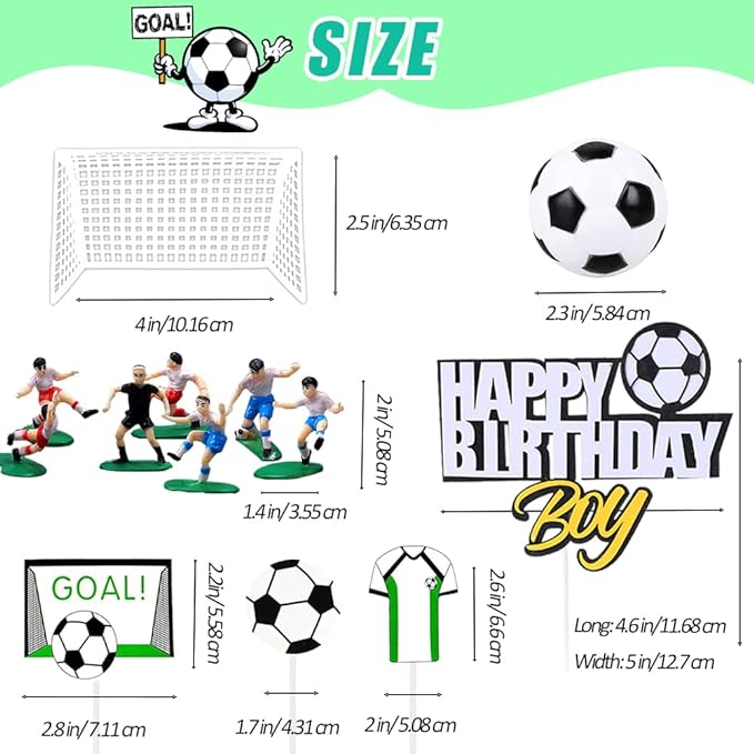 Pachet de 15 decoratiuni pentru tort, tema fotbal, pentru zile de ...