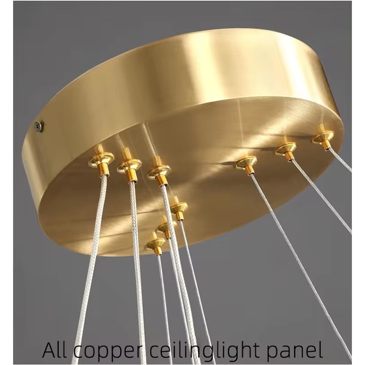 Lustra LED Minimalist Ring, 80W, 40cm, Auriu, telecomanda, lumina rece ...