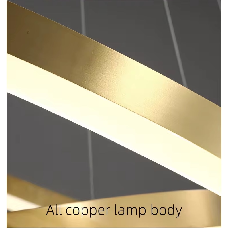 Lustra LED Minimalist Ring, 80W, 40cm, Auriu, telecomanda, lumina rece ...