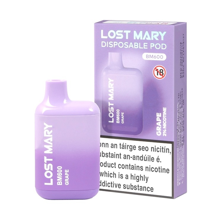 Tigara electronica de unica folosinta, Lost Mary BM600 - Grape, 2ml, 20mg NicSalt, autonomie 600 ...