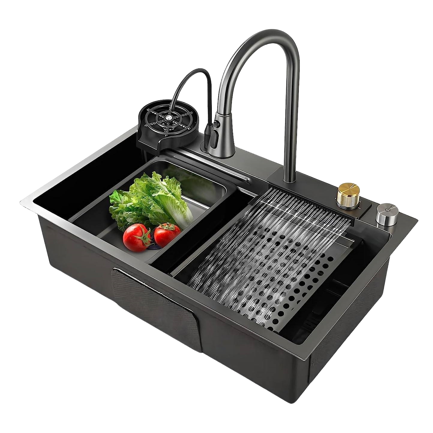 Chiuveta de bucatarie cu cascada multi functionala, otel inoxidabil SUS ...