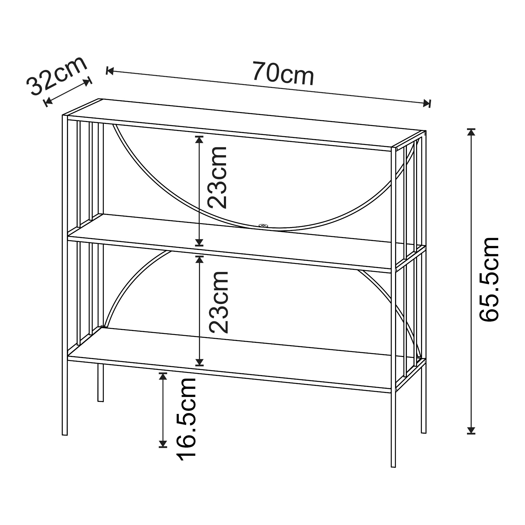 Masa consola, en.casa, PXFF-0206 Baarn, 65, 5 x 70 x 32 cm, otel, negru ...