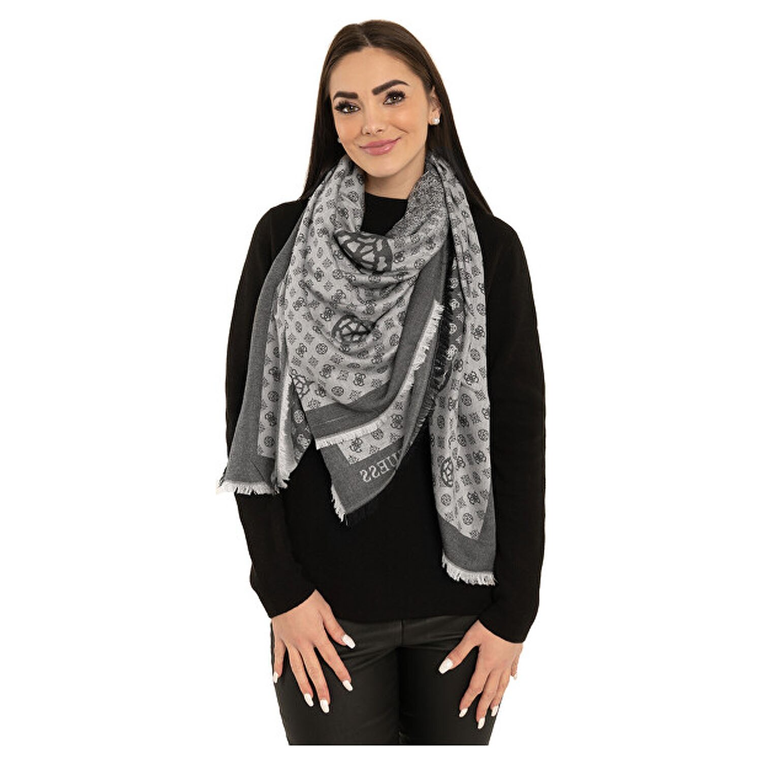 Esarfe dama Guess Geva AW9378VIS03 gri - eMAG.ro