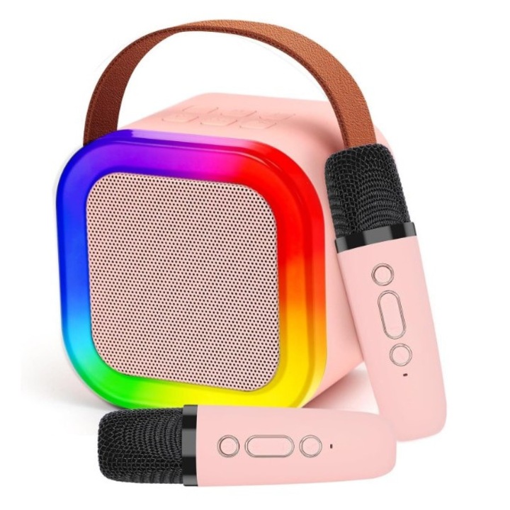Set Karaoke cu boxa si 2 microfoane pentru copii si adulti, wirless ...