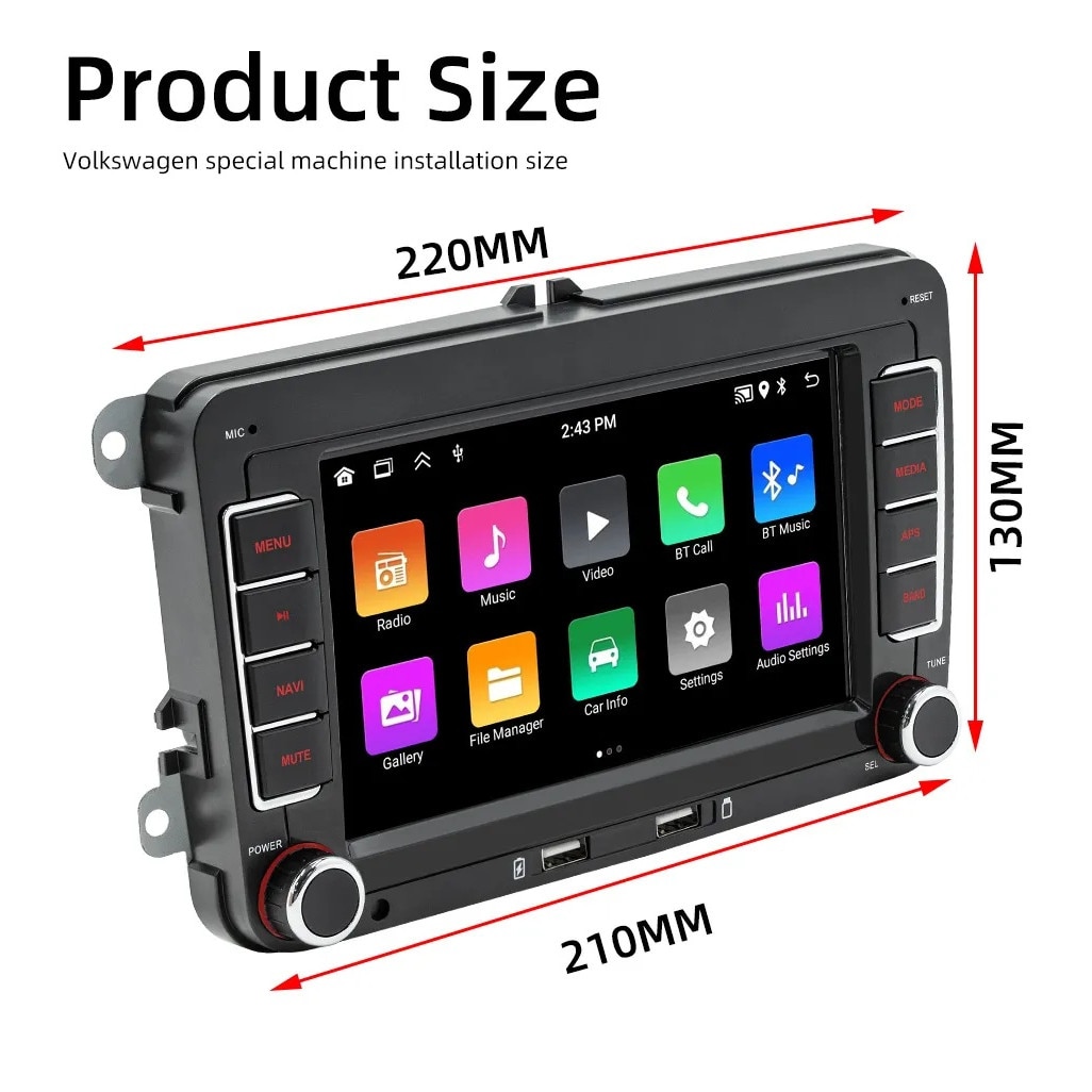 Ilike 7" Android Carplay Car Radio за Volkswagen Golf Polo Jetta Passat ...