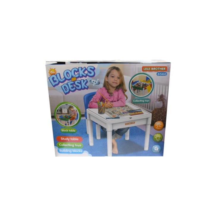 Masuta educativa de desenat si construit 3 in 1, cu cuburi LEGO, spatiu ...