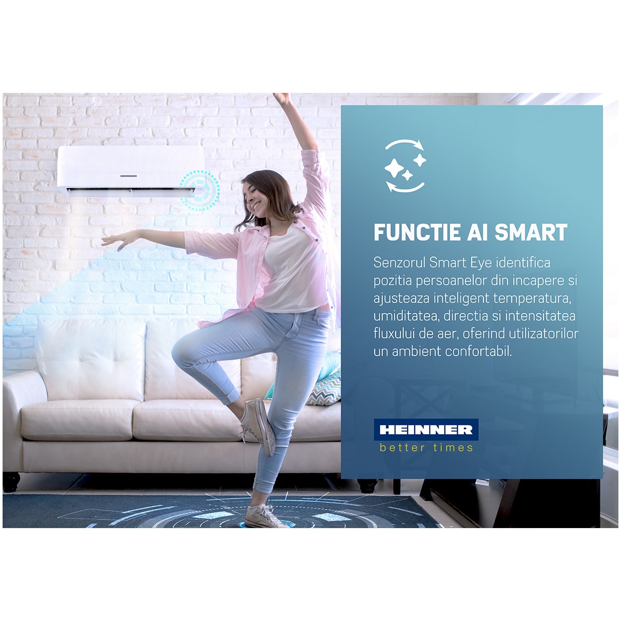 Aparat de aer conditionat Heinner Pearl 12000 BTU Wi-Fi, Clasa A+++/A ...