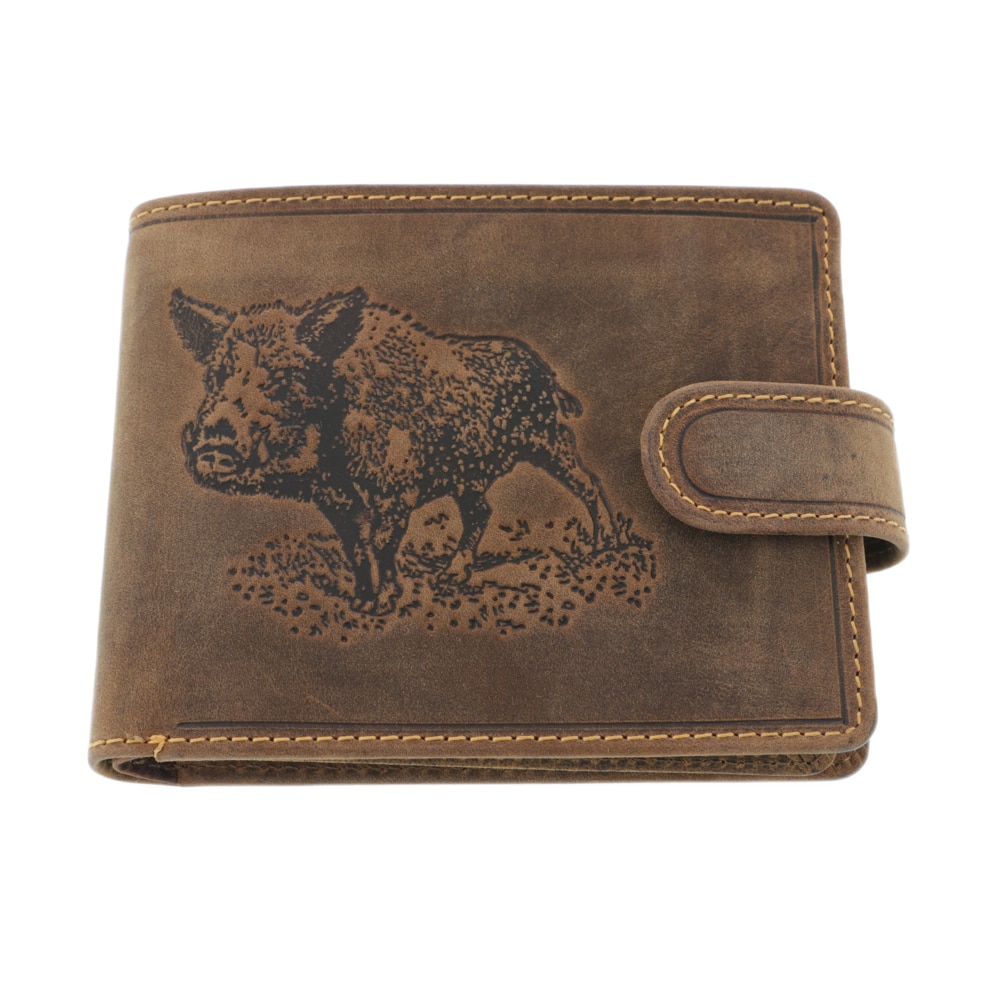 Portofel barbati piele naturala maro porc mistret 12 cm - eMAG.ro