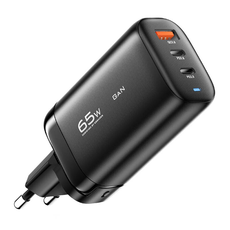 Incarcator, Essager GaN, 65W, 2xUSB-C, USB-A, negru - eMAG.ro