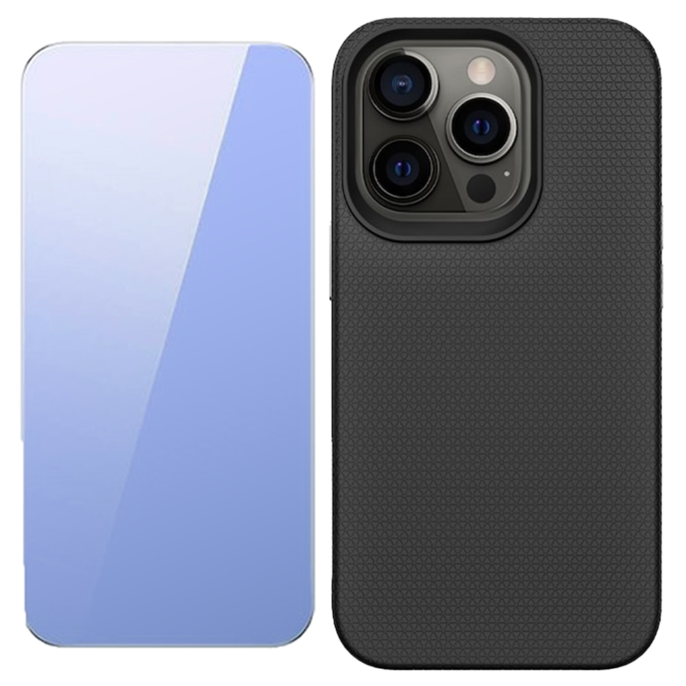 Комплект протектор от 2.5D закалено стъкло, UHD, 3D Touch и Delta-Shaped калъф за Apple iPhone ...