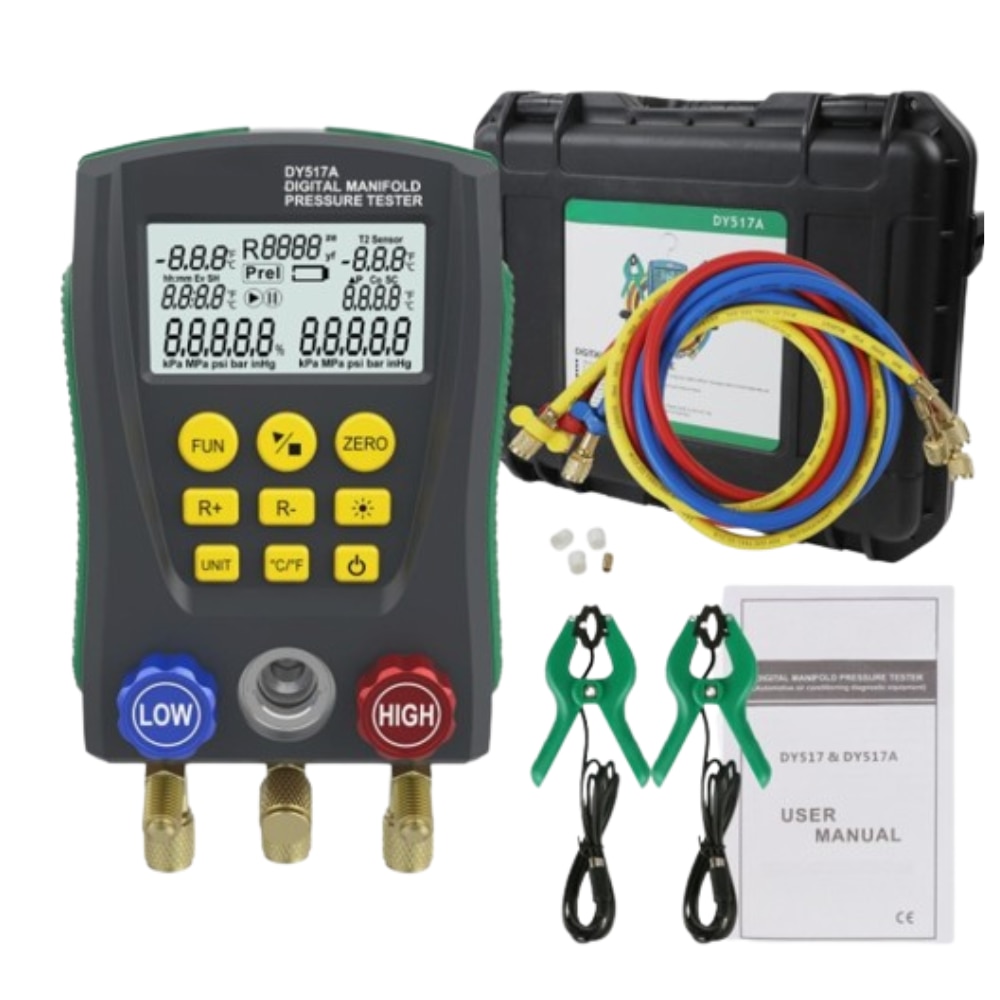 Set manifold digital, trusa, manometru presiune freon, furtunuri ...