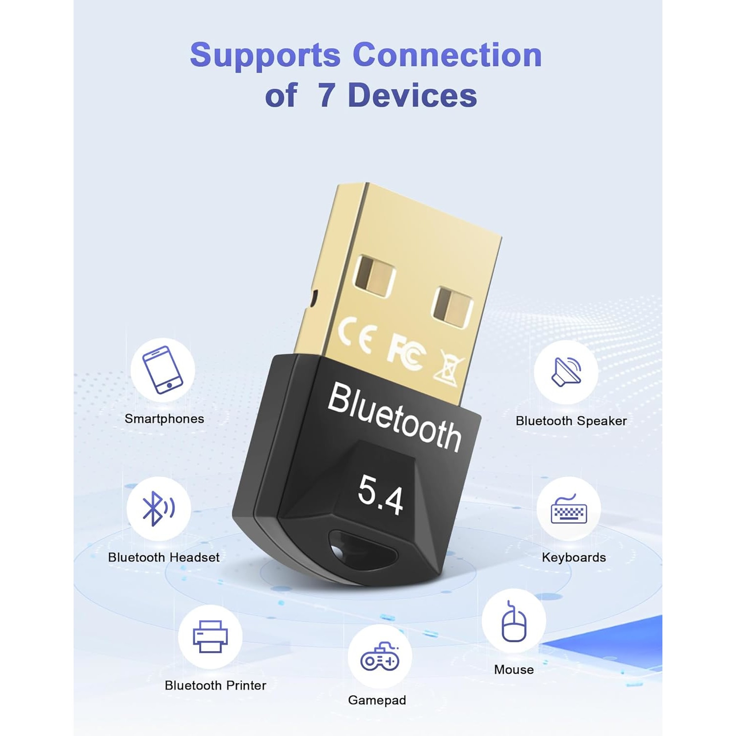 Adaptor wireless Bluetooth 5.4, JENUOS®, USB, Compatibil cu Dispozitive ...