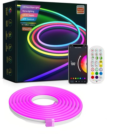 Kit Banda LED din silicon, Roled®, 5 Metri, 3535 RGB, 12V, Bluetooth ...