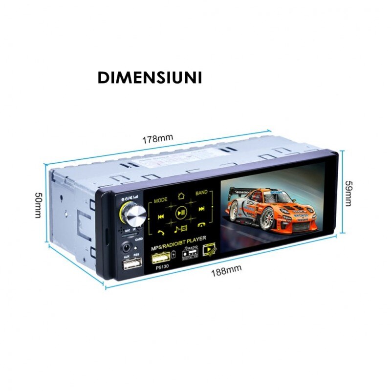 MP5 Player auto INOVA® 1DIN, display 4.1 inch, Touchscreen, Control ...