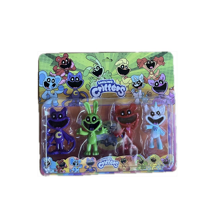 Set cu 4 figurine, The Smiling Critters, Creaturi zambitoare, Personaj ...