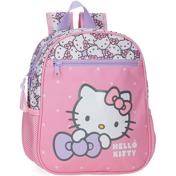 Ghiozdan fete gradinita, Hello Kitty My Favorite bow, roz, 23x28x10 cm ...
