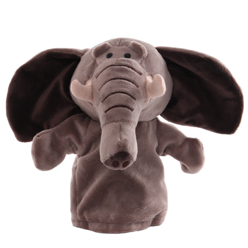 Papusa marioneta de mana, elefant pui, din plus, pentru jocuri de rol ...