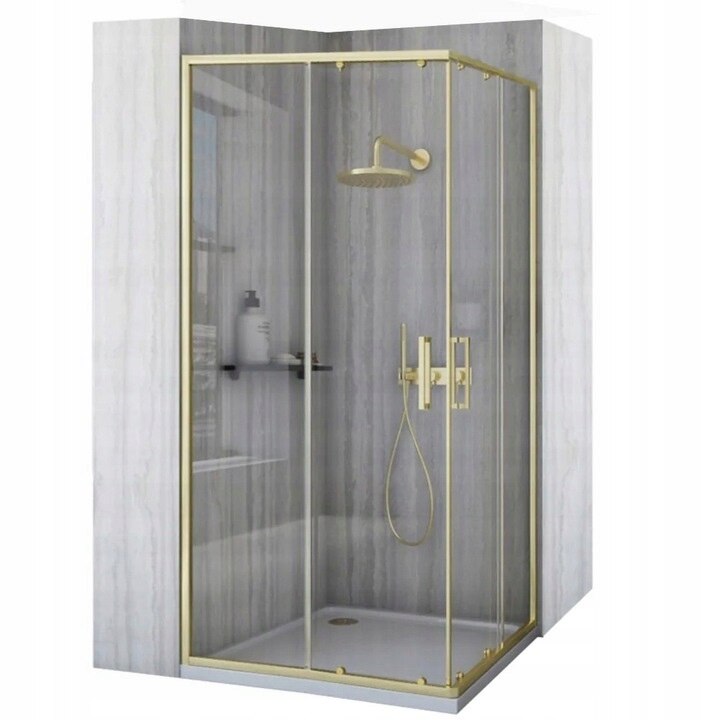 Set Cabina de dus Rea Gold Brushed cabina de dus 90x90 CITY Gold ...