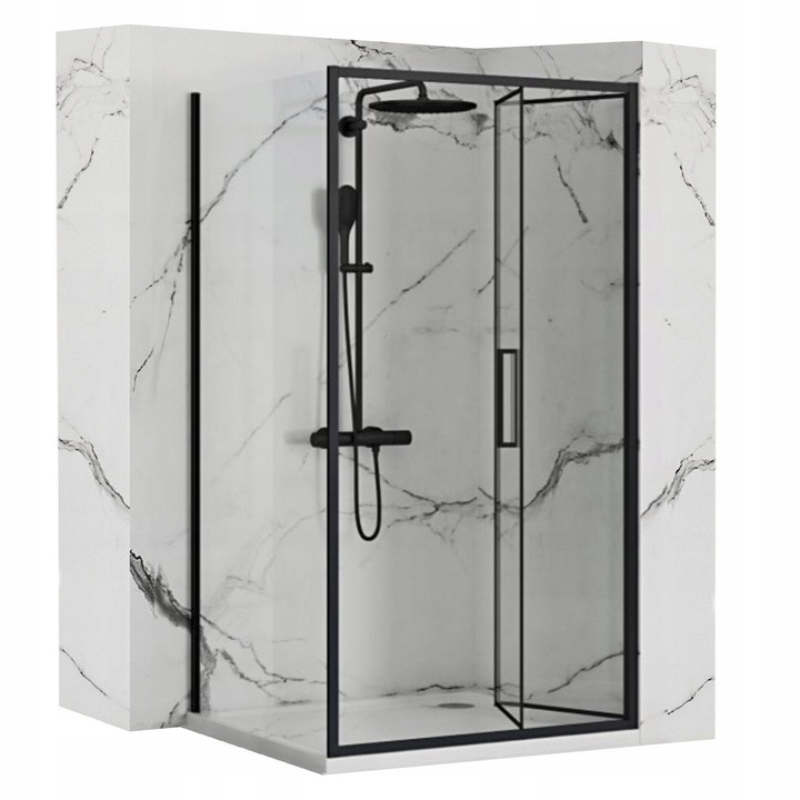 Cabina de dus Rea de colt Rapid FOLD 80x80 Negru - eMAG.ro