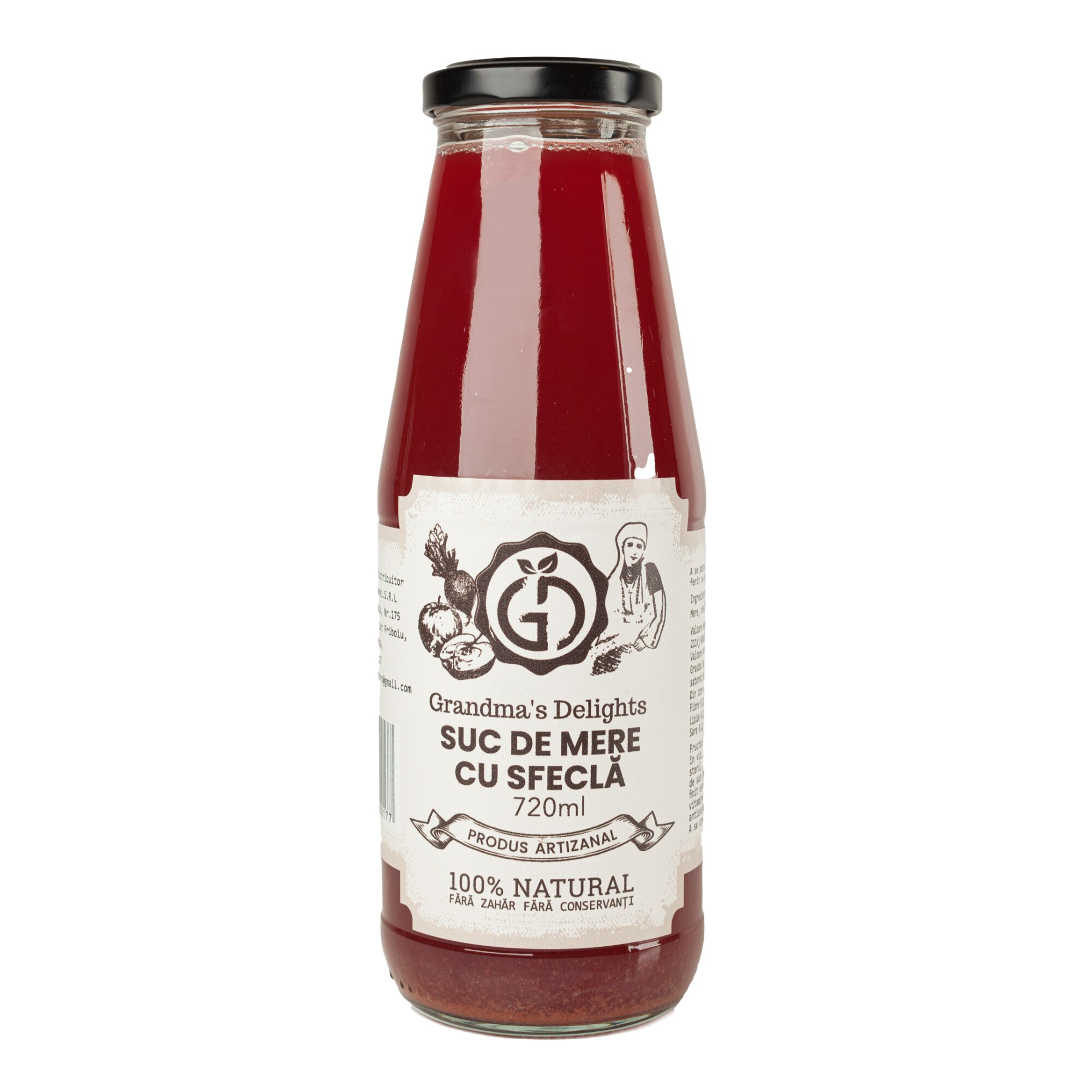 Suc de mere cu sfecla presat la rece, Grandma`s Delights, 720ml - eMAG.ro