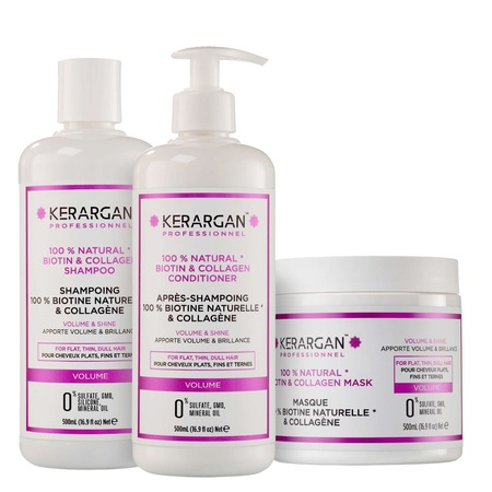 Set Kerargan Tratament de Par, Biotina si Colagen, Volum, Alb, 3x500ml ...