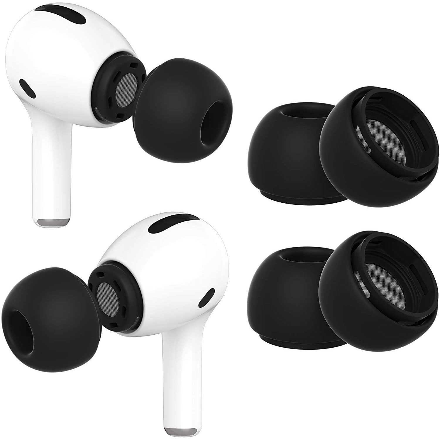 Чифт от 2 силиконови тапи за слушалки AirPods Pro/Pro 2, накрайници за ...
