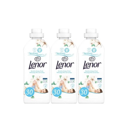 Комплект от 3 бр. балсам за пране Lenor 750 мл 30 пранета Деликатността на цветето на памук ...