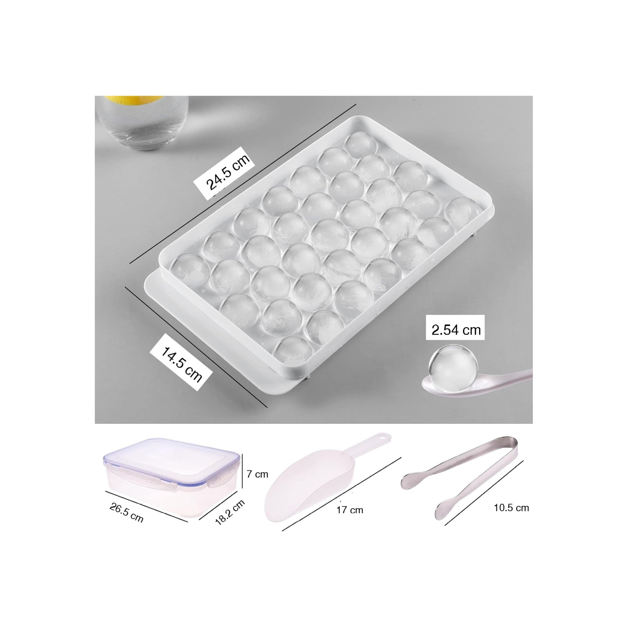 Set 2 forme din plastic pentru cuburi de gheata, cu caserola pentru ...