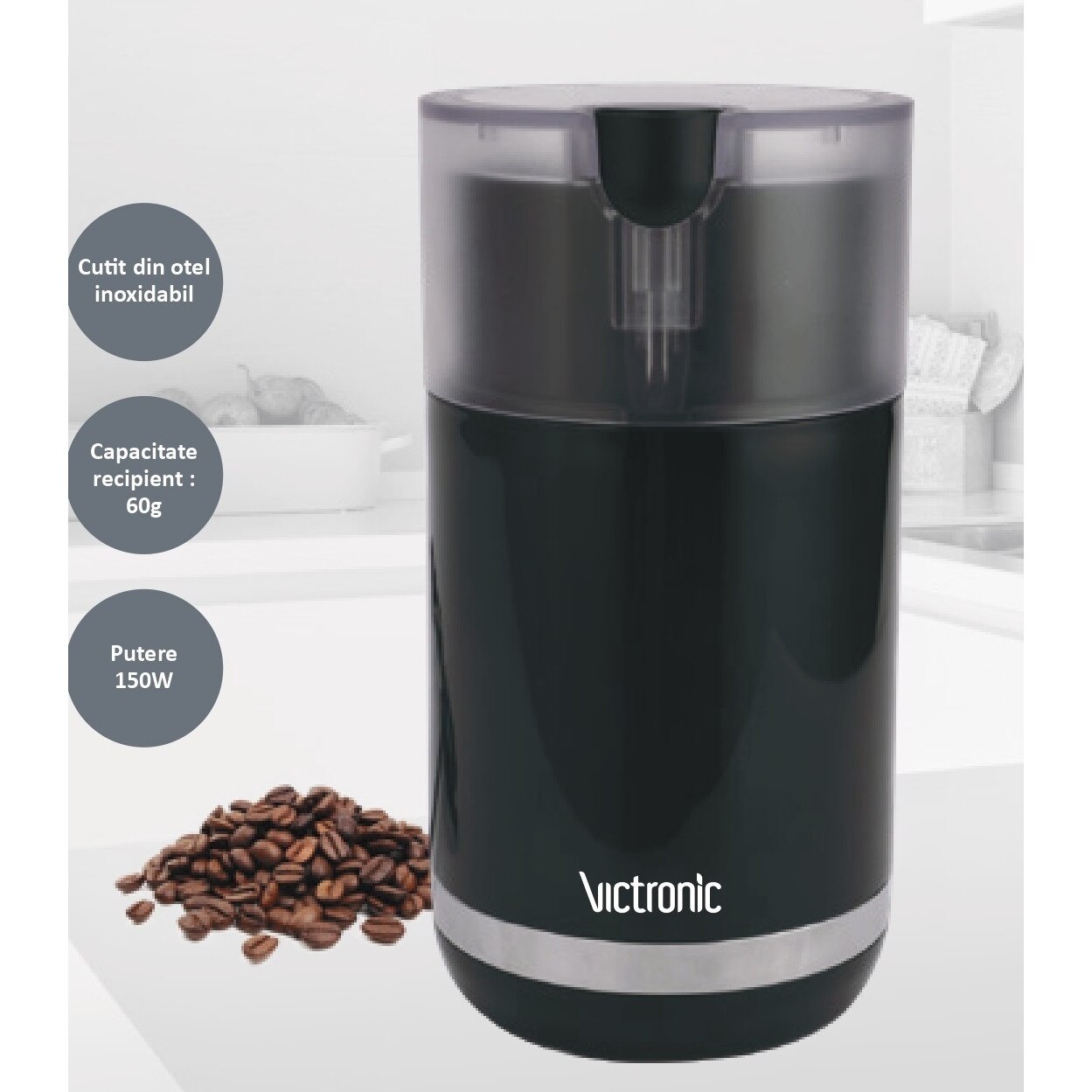 Rasnita electrica de cafea si condimente, Cutit din otel Inoxidabil ...