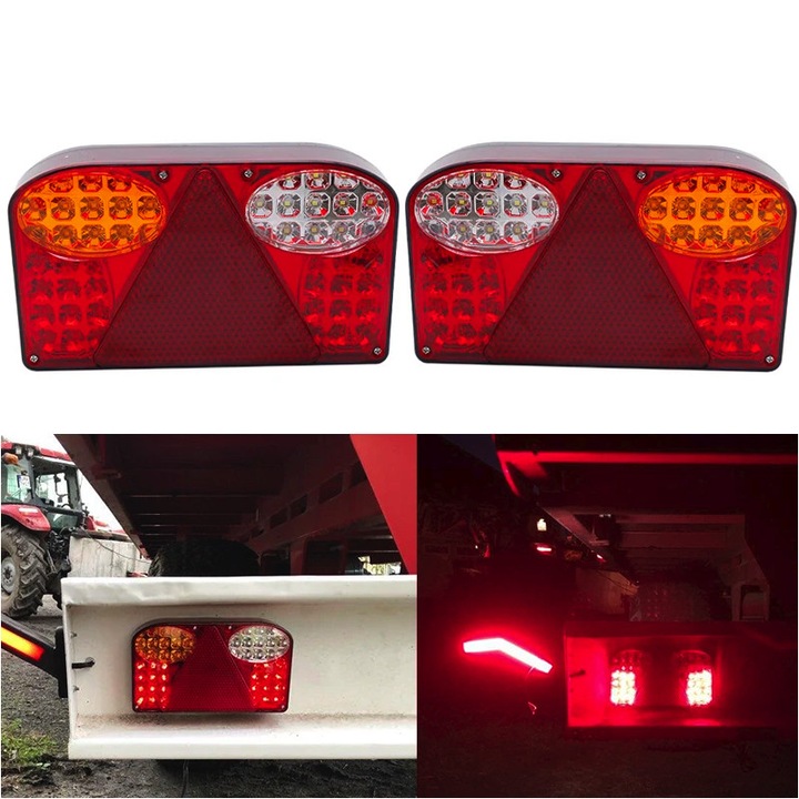 Set 2 lampi stop remorca led cu 5 functii, 12-24 V - eMAG.ro