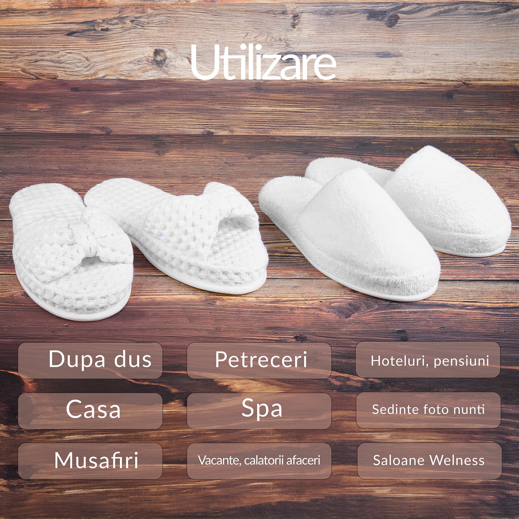Papuci de casa dama, SPA, model Waffle, calitate premium hoteliera, cu ...