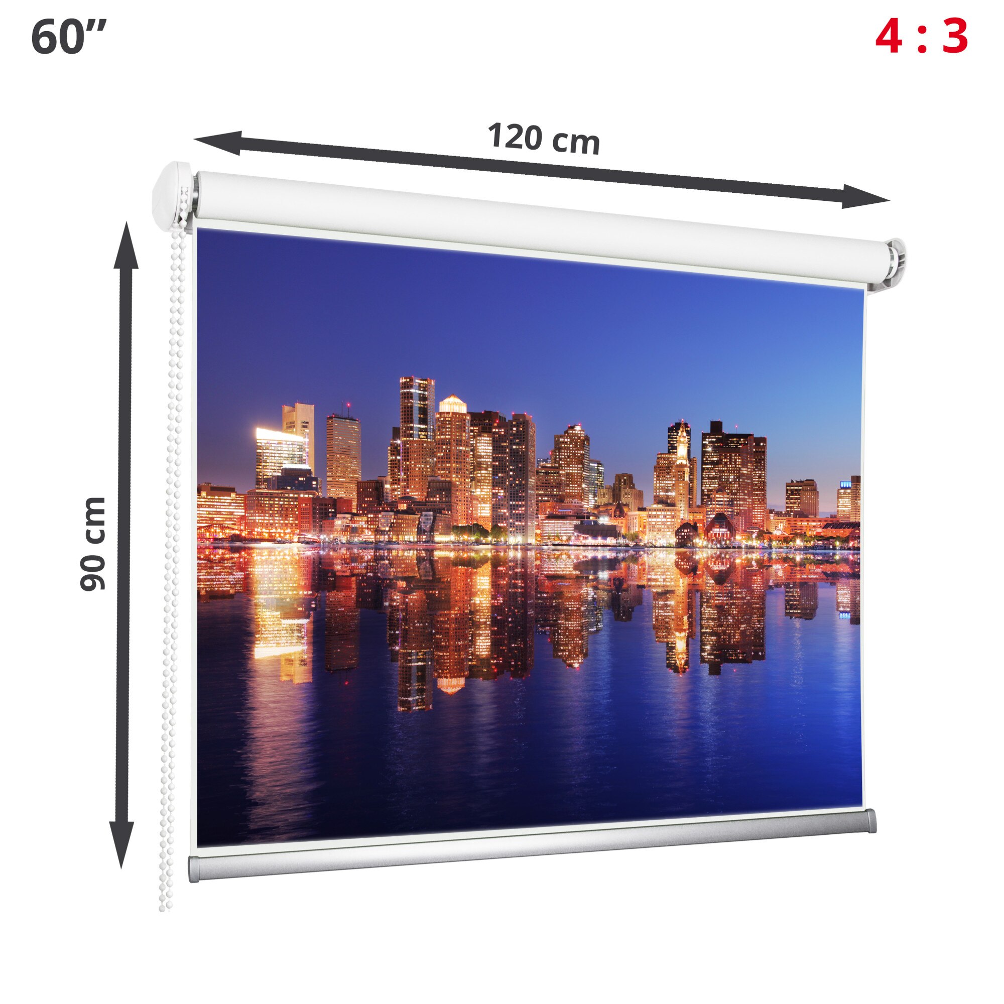 Ecran de proiectie, 4:3, 60 inch, 120 cm x 90 cm - eMAG.ro