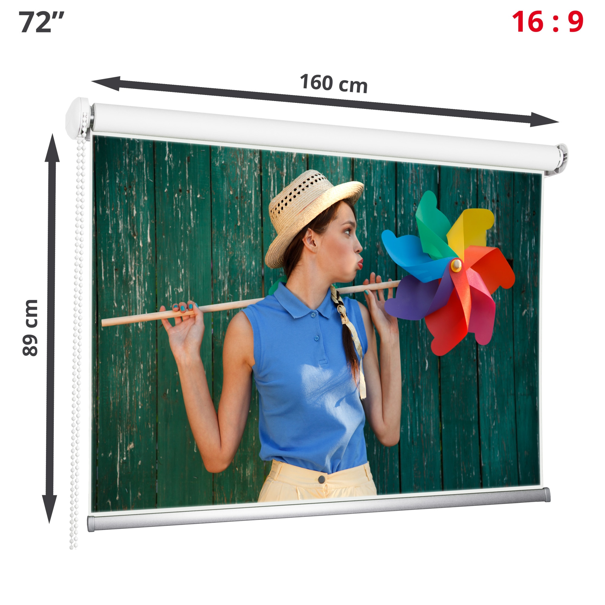 Ecran de proiectie, 16:9, 70 inch, 160 cm x 89 cm - eMAG.ro