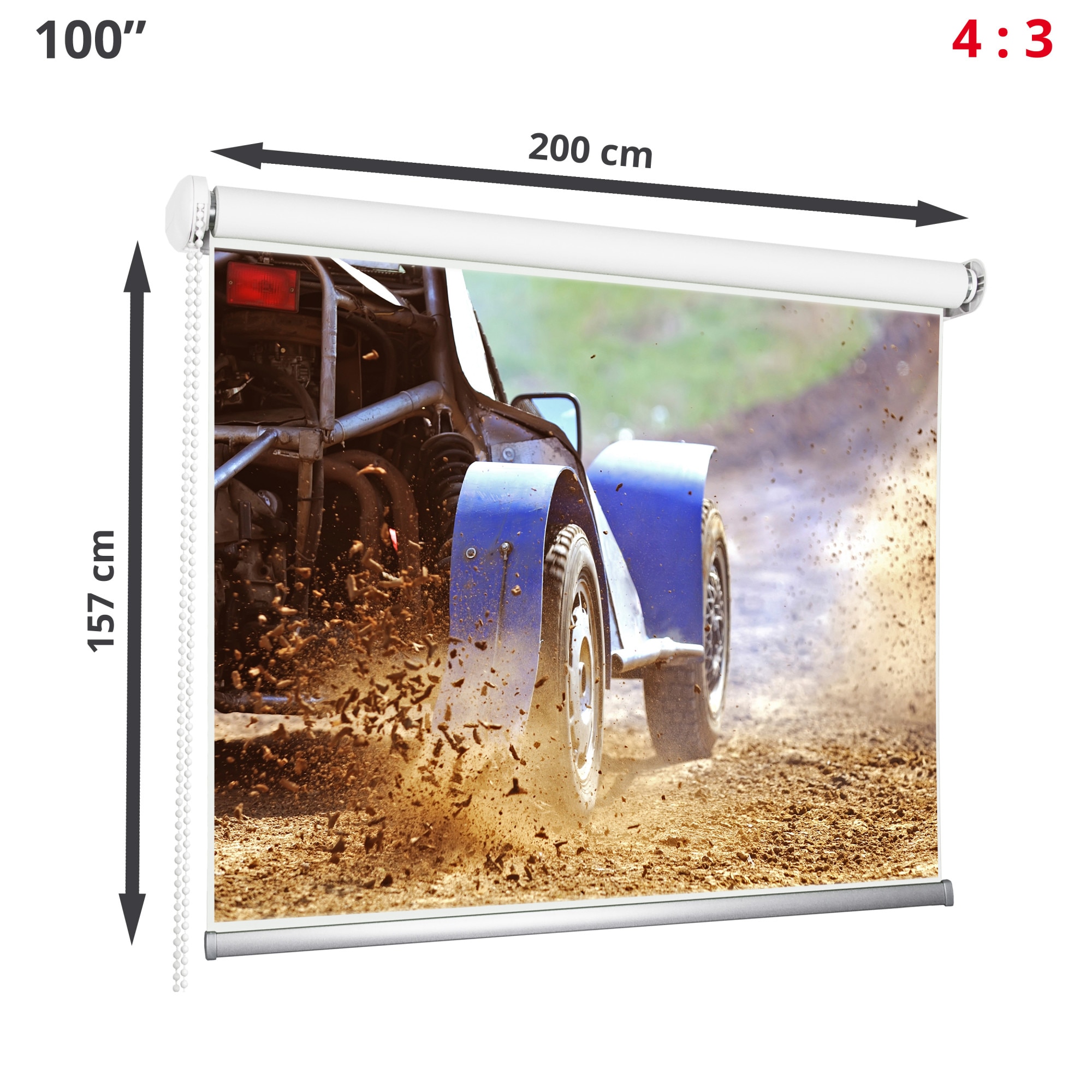 Ecran de proiectie, 4:3, 100 inch, 200 cm x 157 cm - eMAG.ro