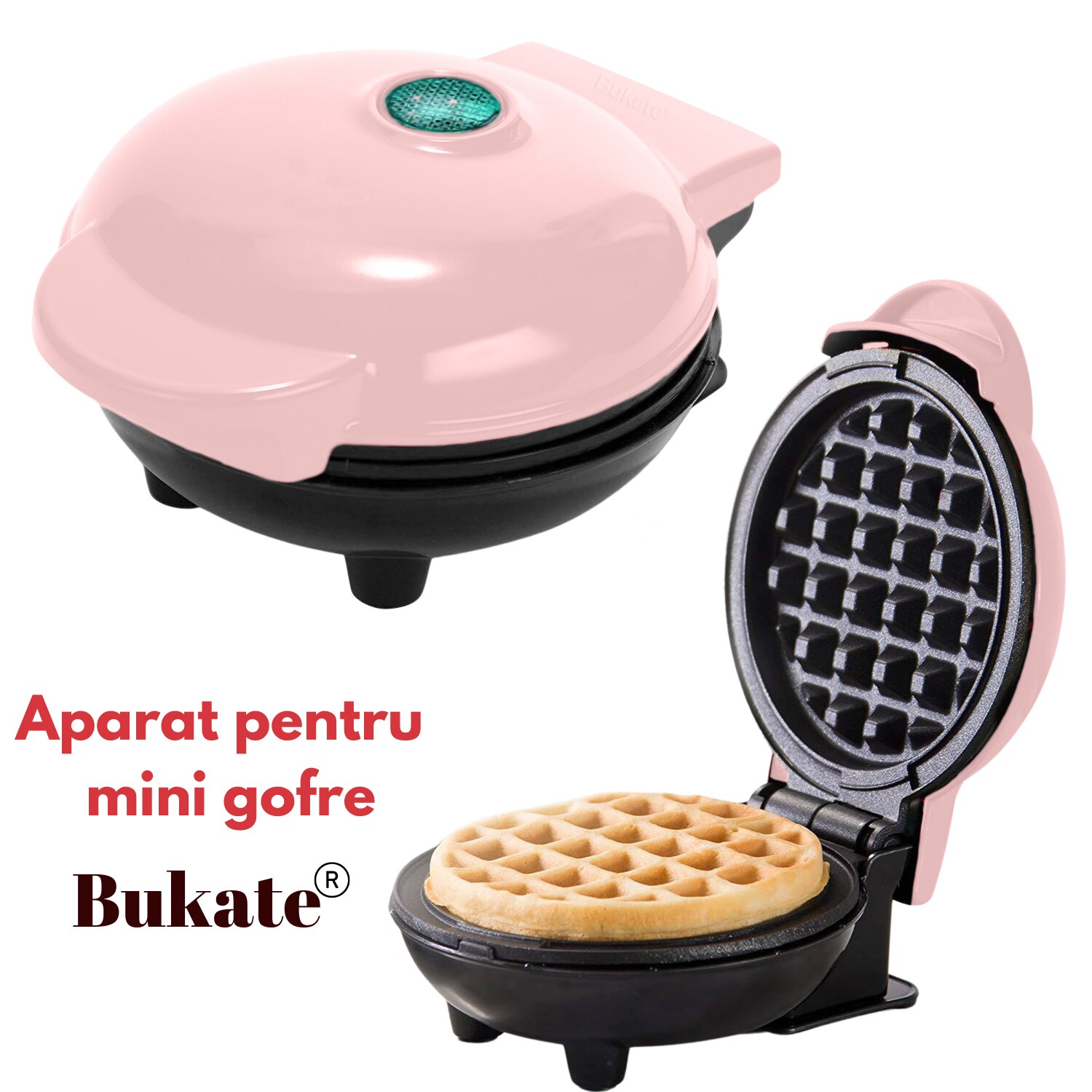 Mini Aparat de facut gofre si vafe, Bukate, Placi antiaderente ...