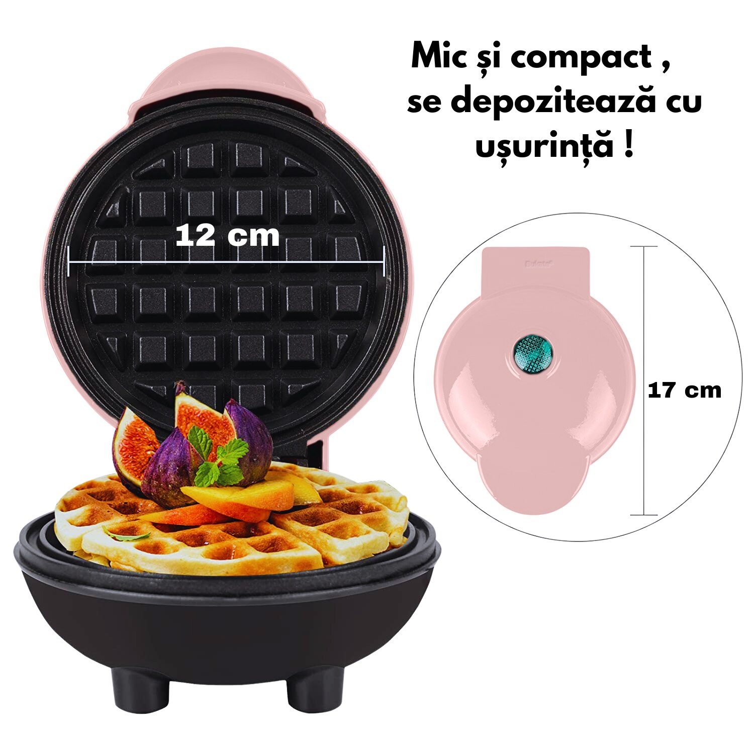 Mini Aparat de facut gofre si vafe, Bukate, Placi antiaderente ...