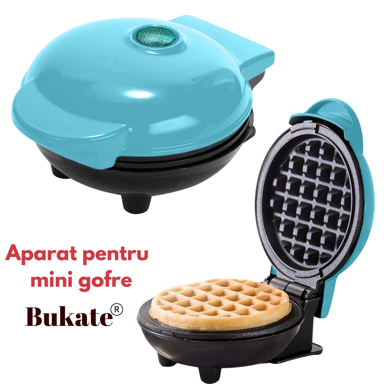 Mini Aparat de facut gofre si vafe, Bukate, Placi antiaderente ...