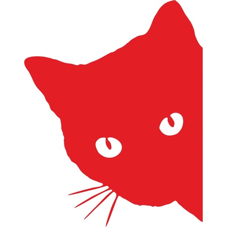 Sticker Auto Watching Cat - Rosu - 30 Cm - eMAG.ro
