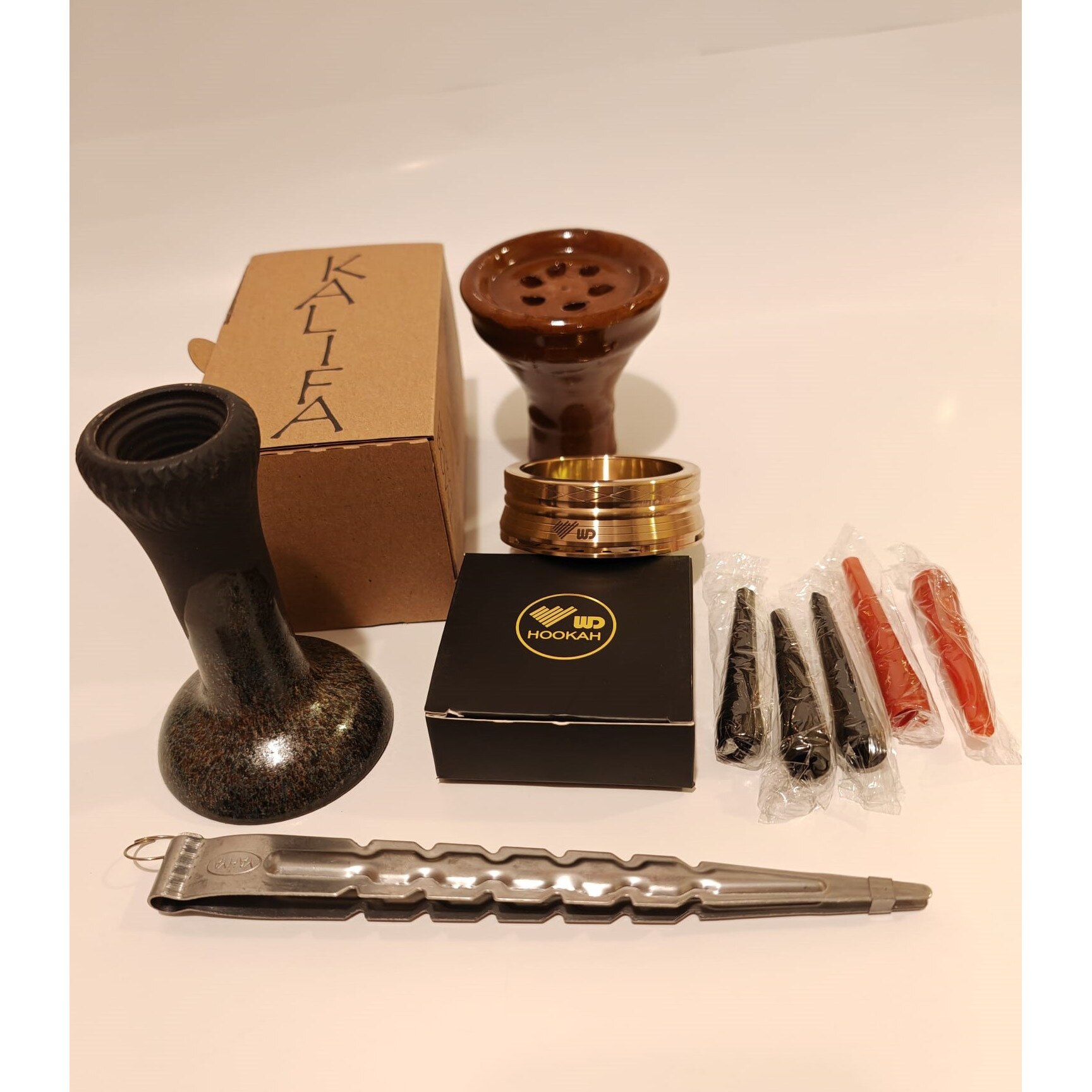 Set narghilea Pharaon Gold: Khalil Maamoon 57cm, creuzet Kalifa, HMD WD ...