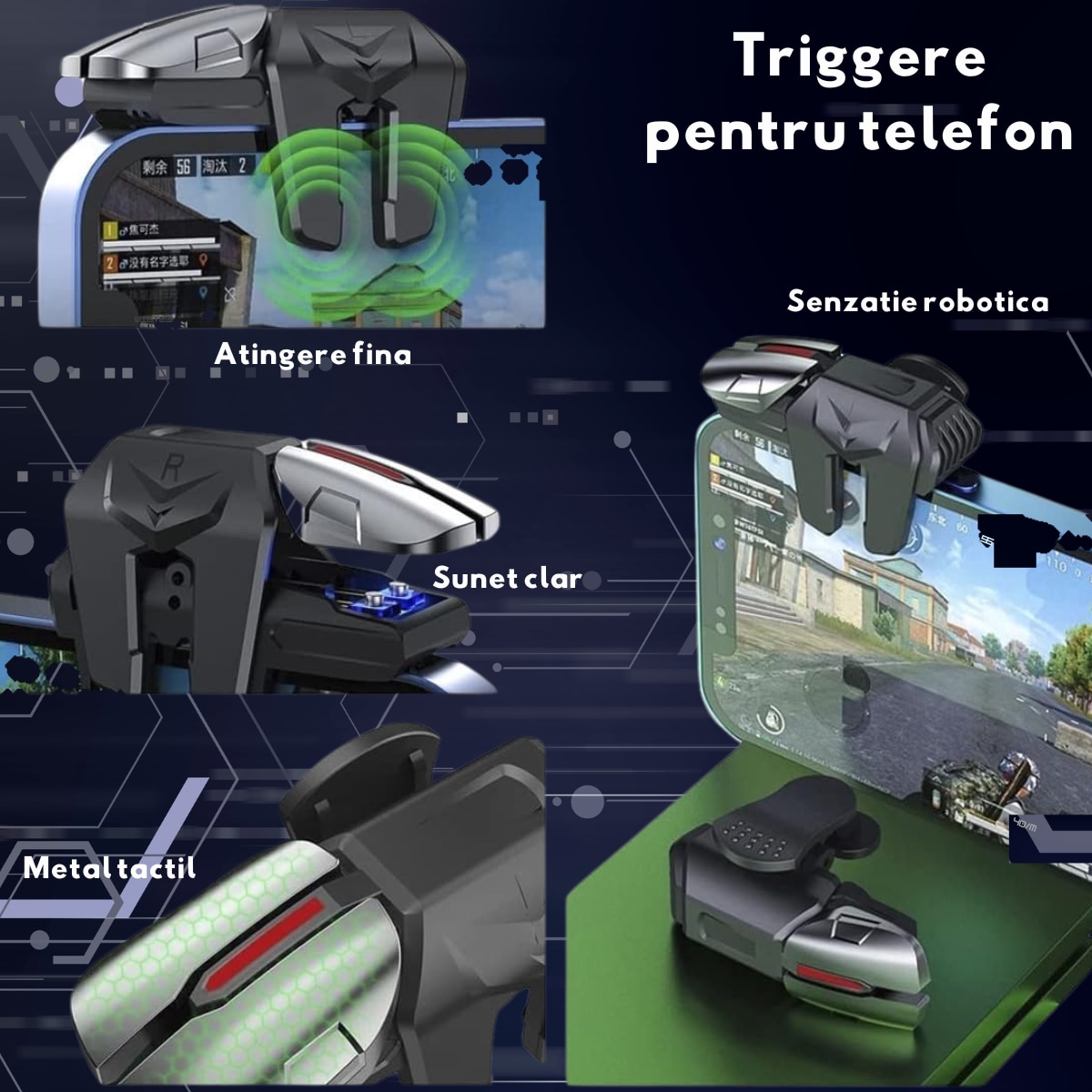 Triggere Gaming pentru Telefon si Tableta - Compatibil cu iOS si ...