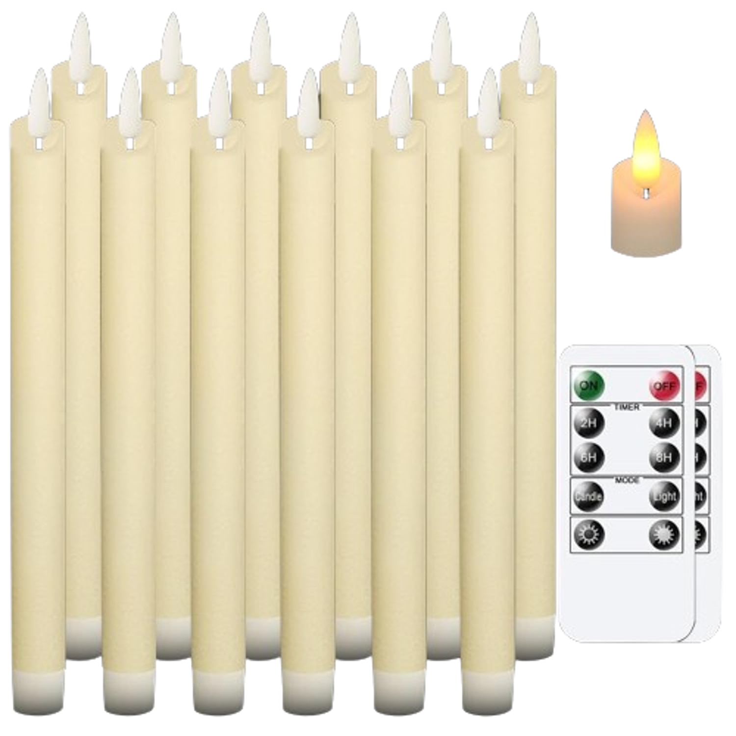 Set de 12 Lumanari LED Elegante, Decorative cu Efect Realistic de ...