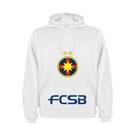 Hanorac cu sigla echipei de fotbal FCSB, alb, marime M - eMAG.ro