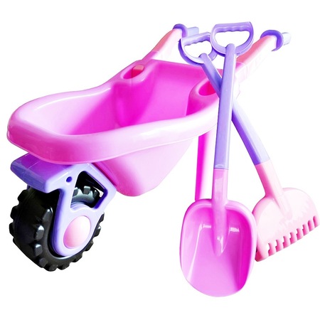 Roaba mare cu grebla si lopata, Varsta +24 luni, Roz - eMAG.ro