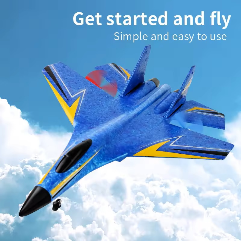Avion de jucarie, acrobatic, cu telecomanda, 2.4G Albastru - eMAG.ro