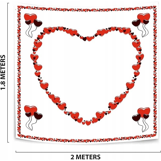 Set fond fotografic + foarfeca Belle Vous, inima, rosu + negru, 1.8x2m ...