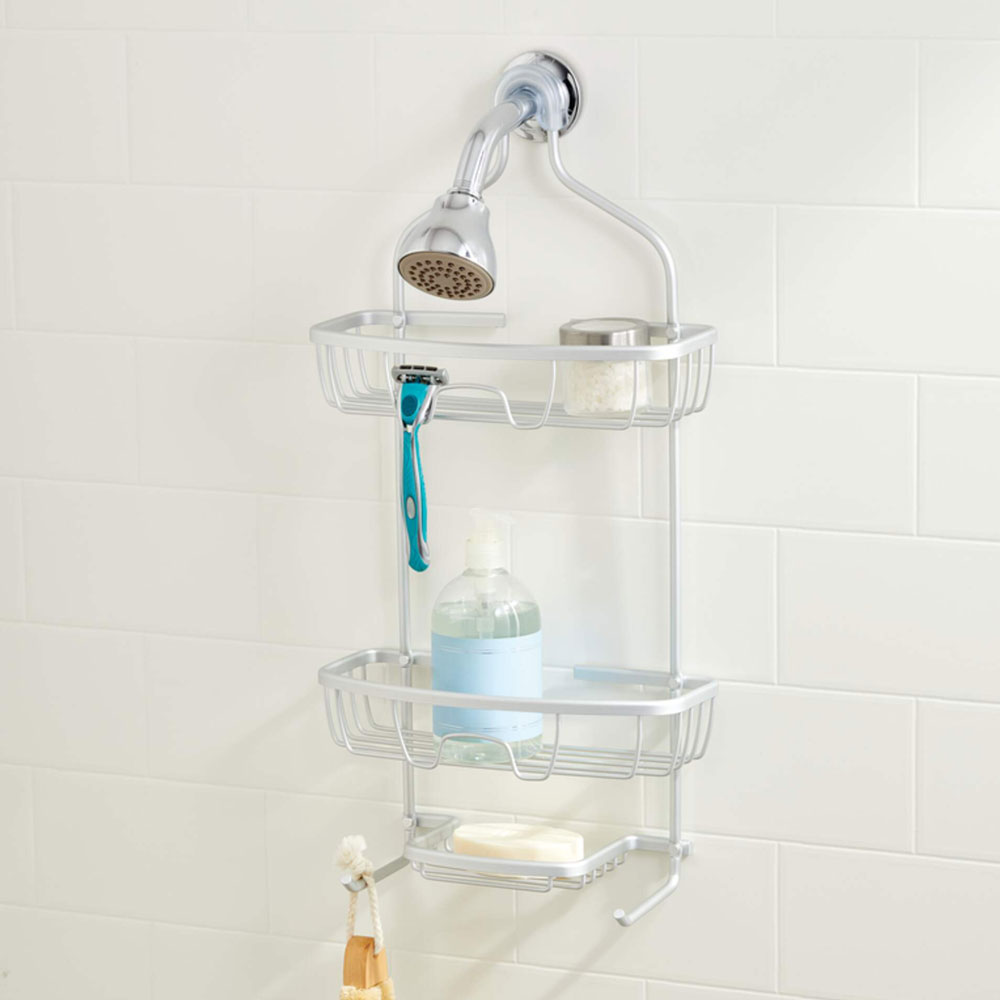 Raft pentru dus, suspendat, metalic, 3 nivele 30x16x58 cm Gri - eMAG.ro