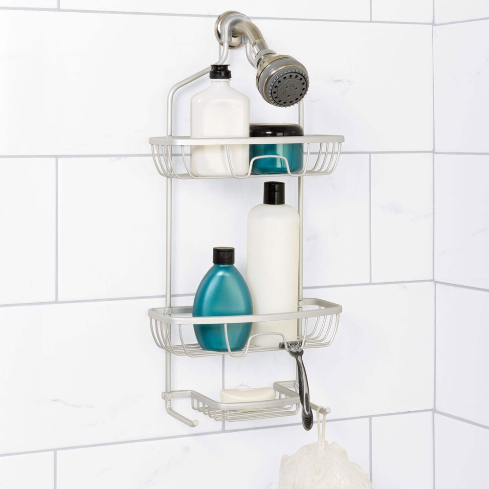 Raft pentru dus, suspendat, metalic, 3 nivele 30x16x58 cm Gri - eMAG.ro