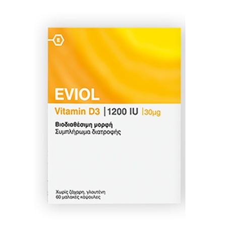 Supliment alimentar EVIOL Vitamin D3, 1200IU, 60 capsule moi, pentru ...