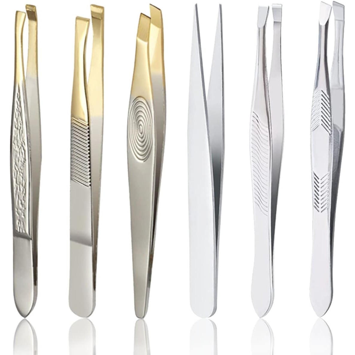 Set de pensete profesionale QttvbTna, inox, ergonomice, 6 piese - eMAG.ro